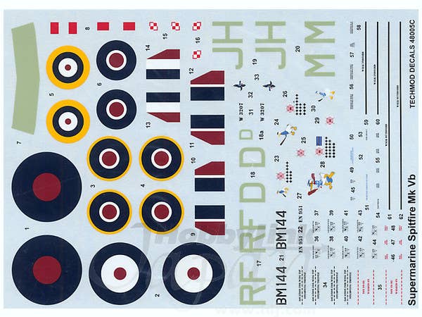 Supermarine Spitfire Mk.Vb Decals | HLJ.com