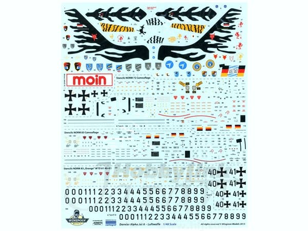 Dornier Alpha Jet A Luftwaffe Decal (for Kinetic Alpha Jet) | HLJ.com